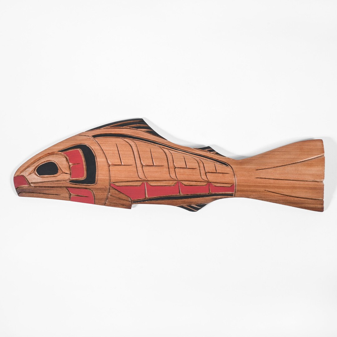 First Nations Native Salmon Wall Carving - Etsy