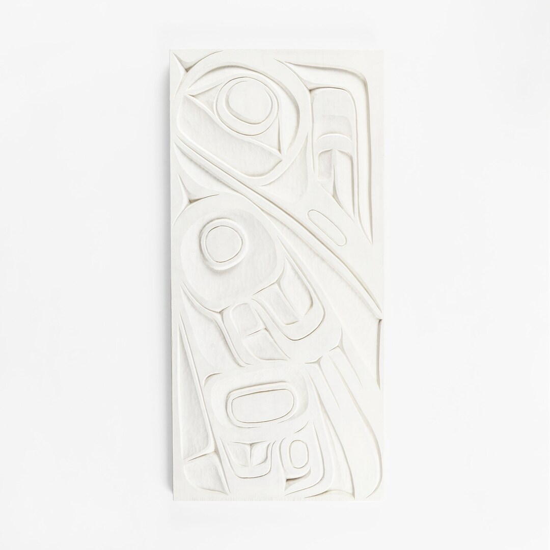 First Nations Minimalist White Northwest Native Cormorant Panel - Etsy