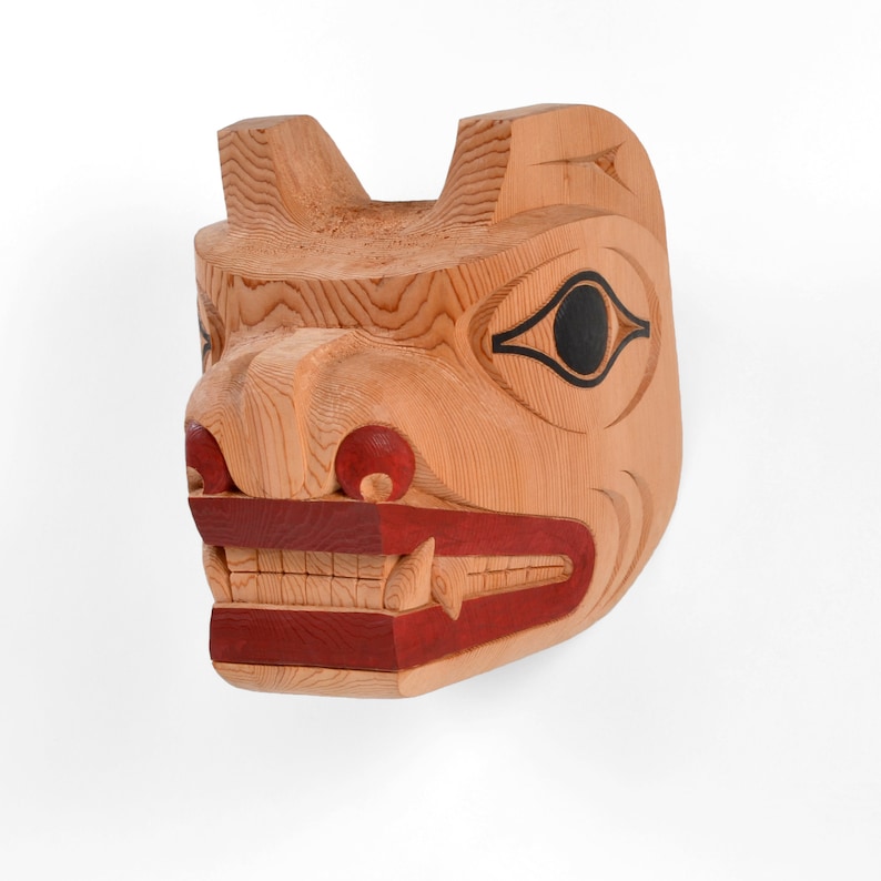 First Nations Grizzly Bear Mask Red Cedar Native Sculpture - Etsy