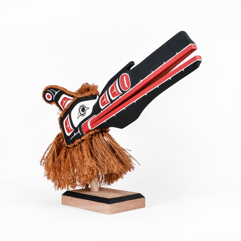 First Nations Hokhok Raven Mask on Stand Northwest Native Art - Etsy