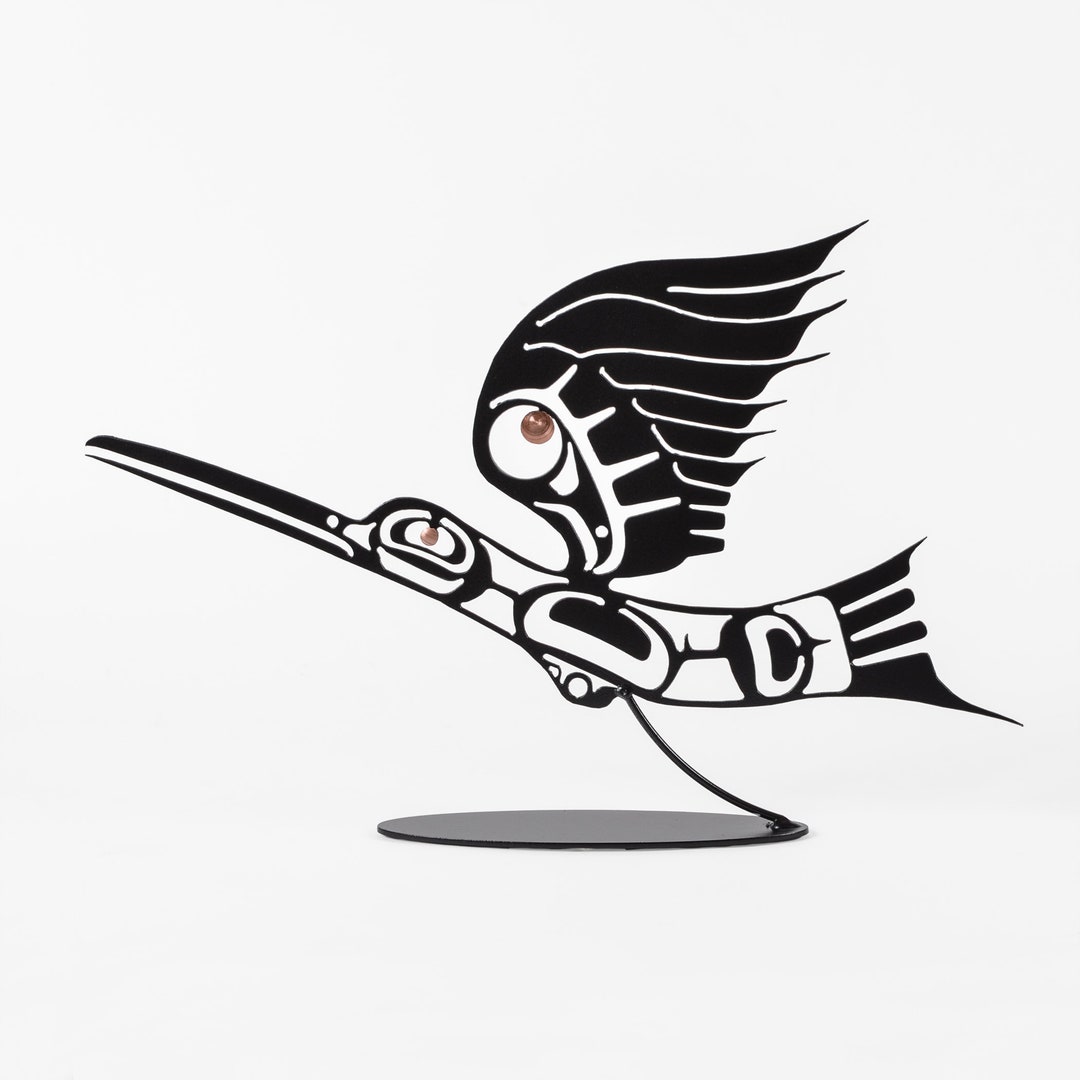 First Nations Native Steel Hummingbird on Stand - Etsy