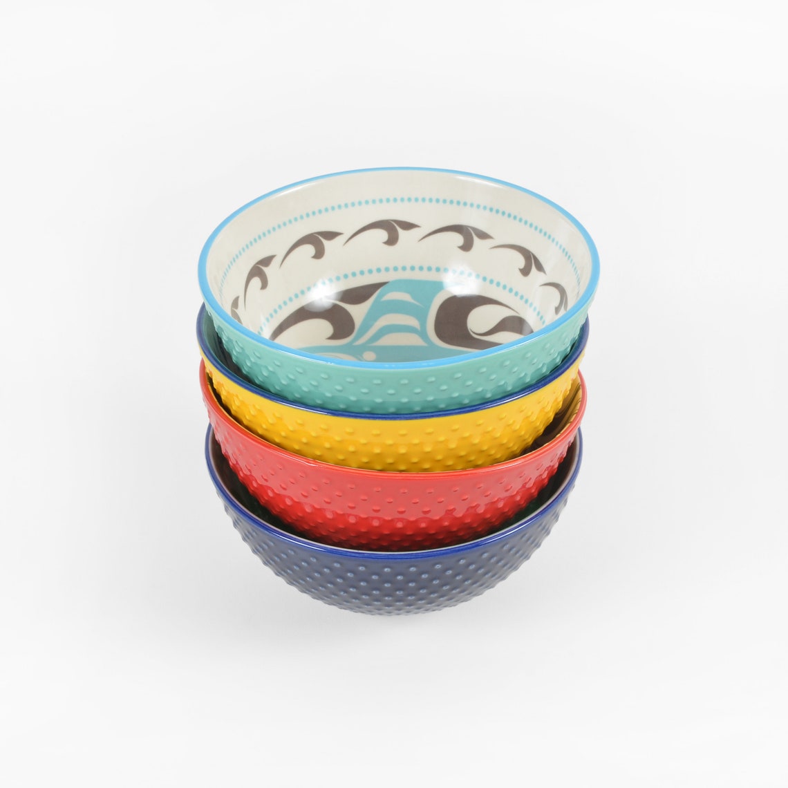 Set of Four Large First Nations Art Bowls Various Designs Food Safe - Etsy