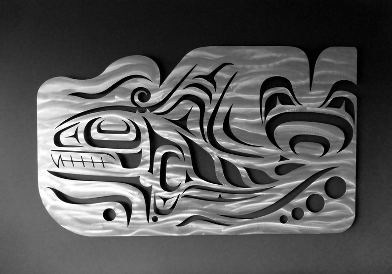 First Nations Native Steel Cut Swimming Orca Wall Panel - Etsy