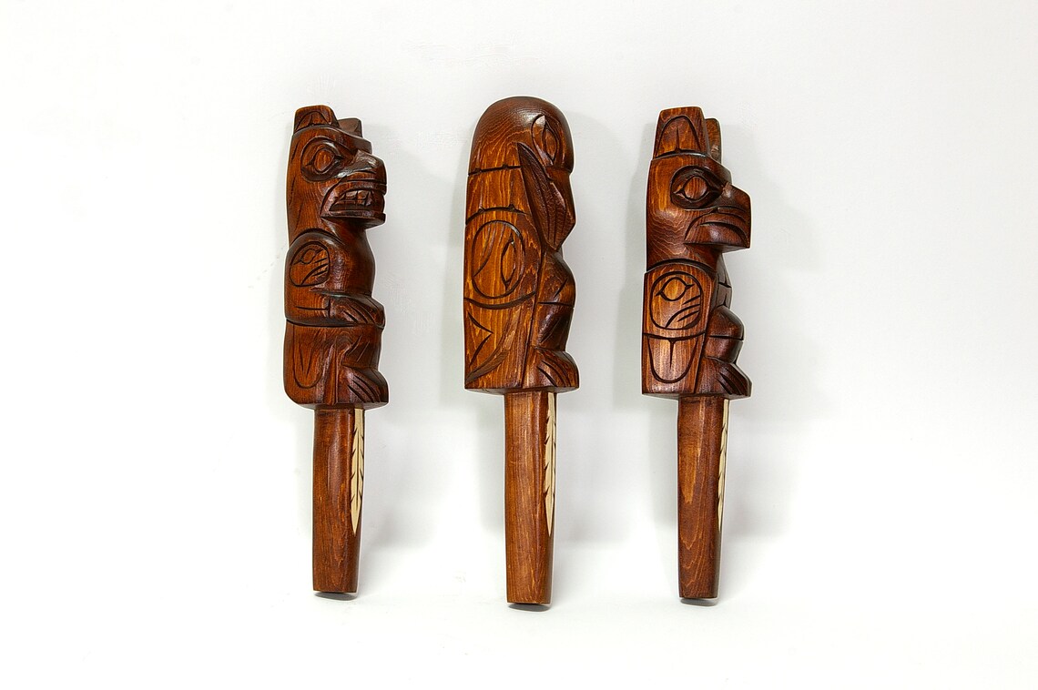 First Nations Native Talking Stick Yellow Cedar 10 Inch - Etsy