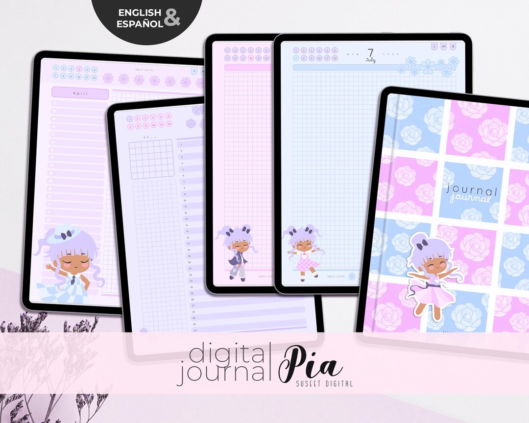 Digital Journal Pia in English and Spanish | Illustrated Journal ...