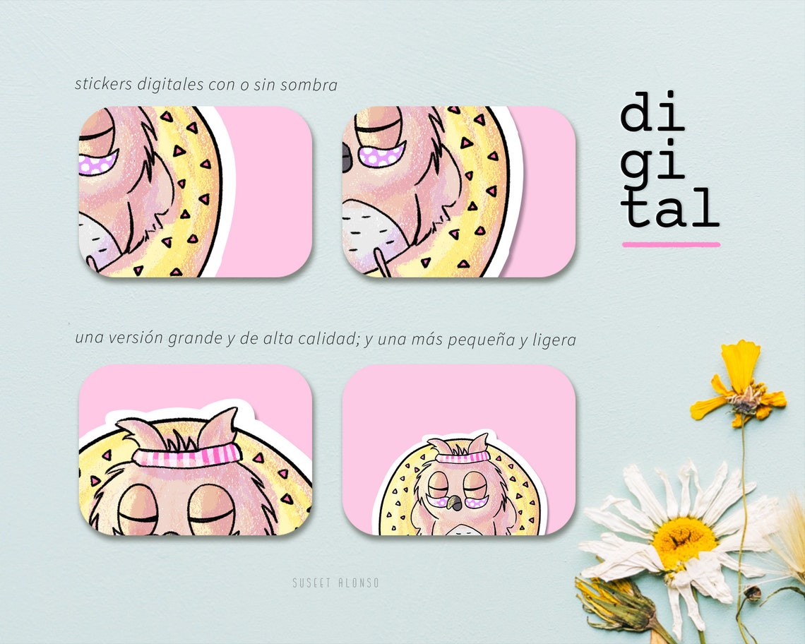50 Illustrated Digital Stickers Buhitos PNG and Precropped - Etsy