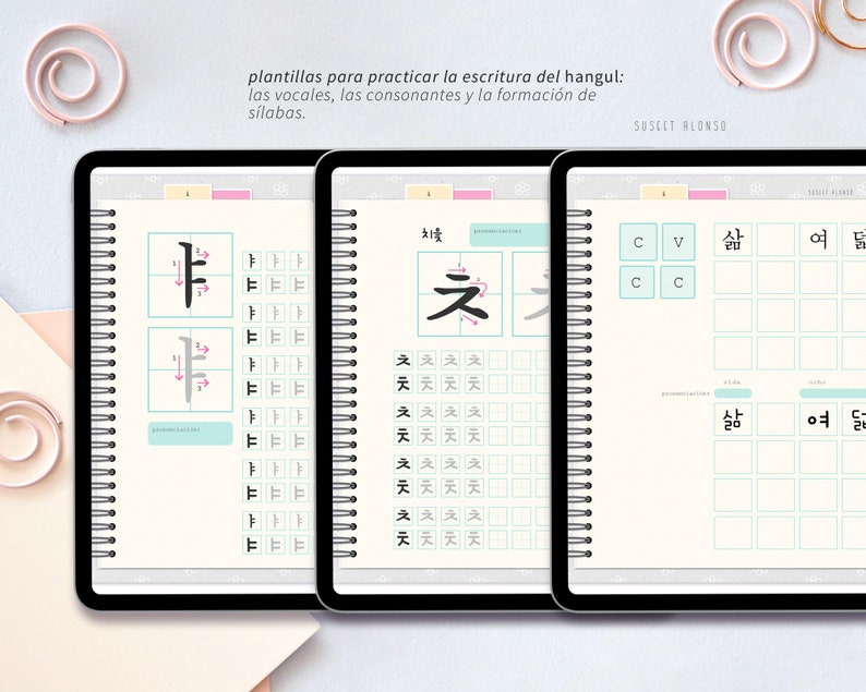Hangul Workbook in English and Spanish Korean Alphabet - Etsy