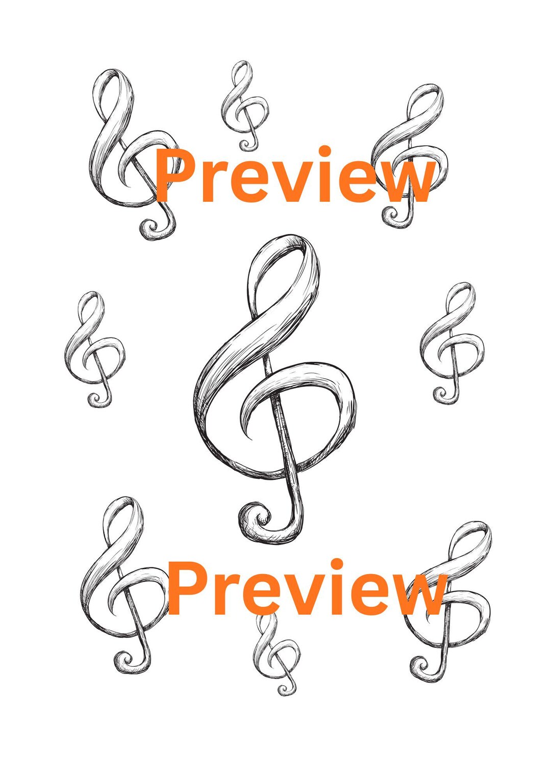 Treble Clef Coloring Page for Children. Learn to Write the Treble Clef ...