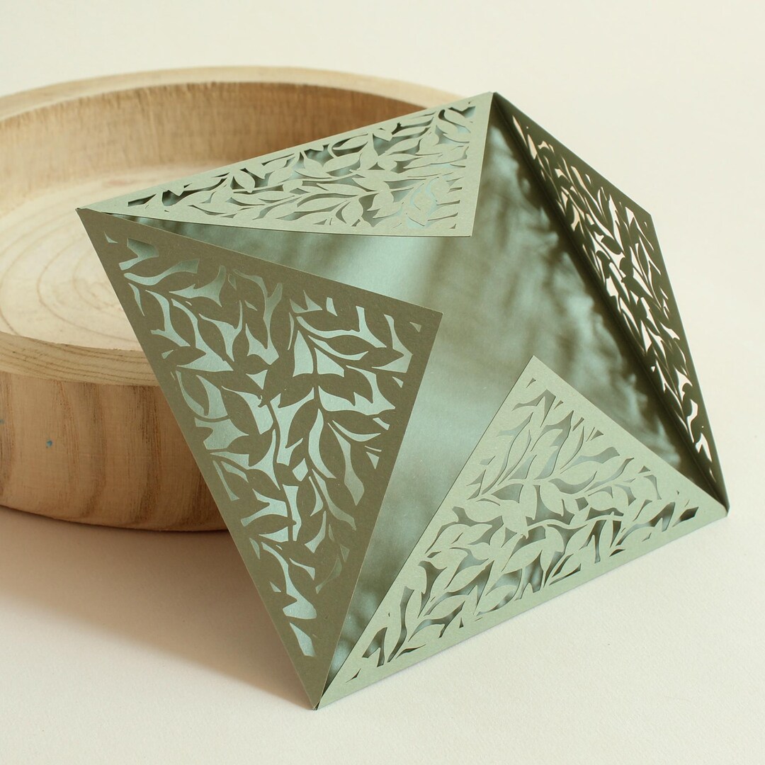Sage Green Laser Cut Invitation Covers - DIY Wedding Invitations ...