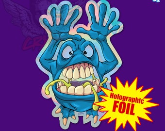 The Real Ghostbusters Chomper Ghost Holographic Vinyl Sticker | Etsy