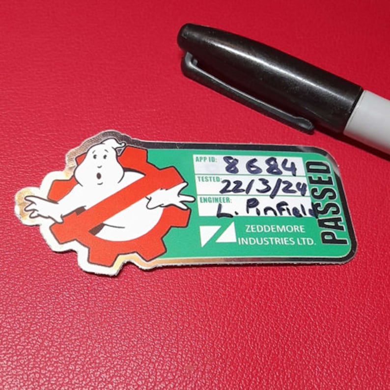 Ghostbusters Engineering Division: P.A.T Passed Mirror Foil Sticker. - Etsy