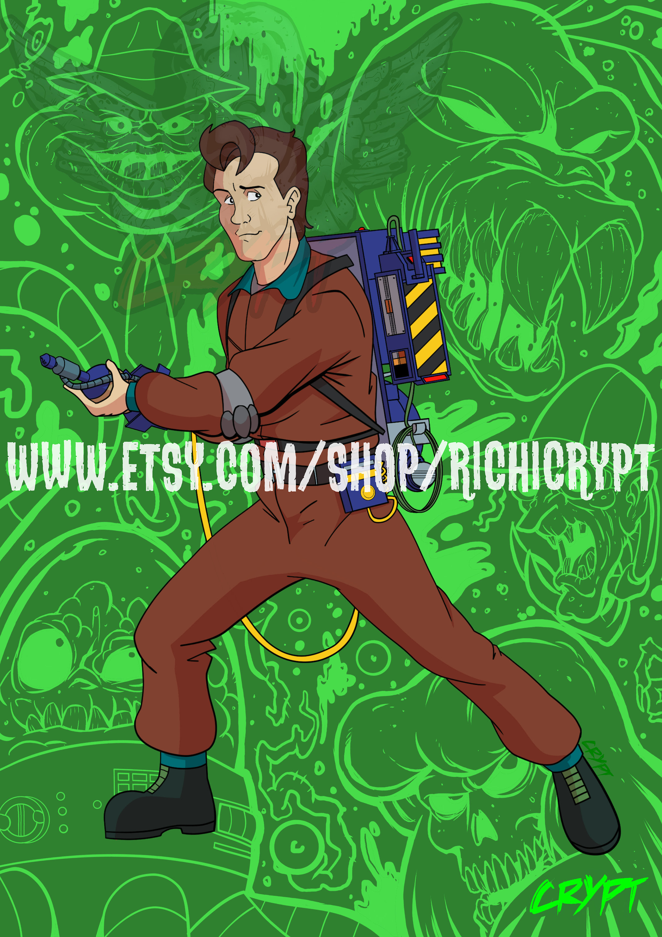 The Real Ghostbusters Peter Venkman Buster Pinup Print | Etsy