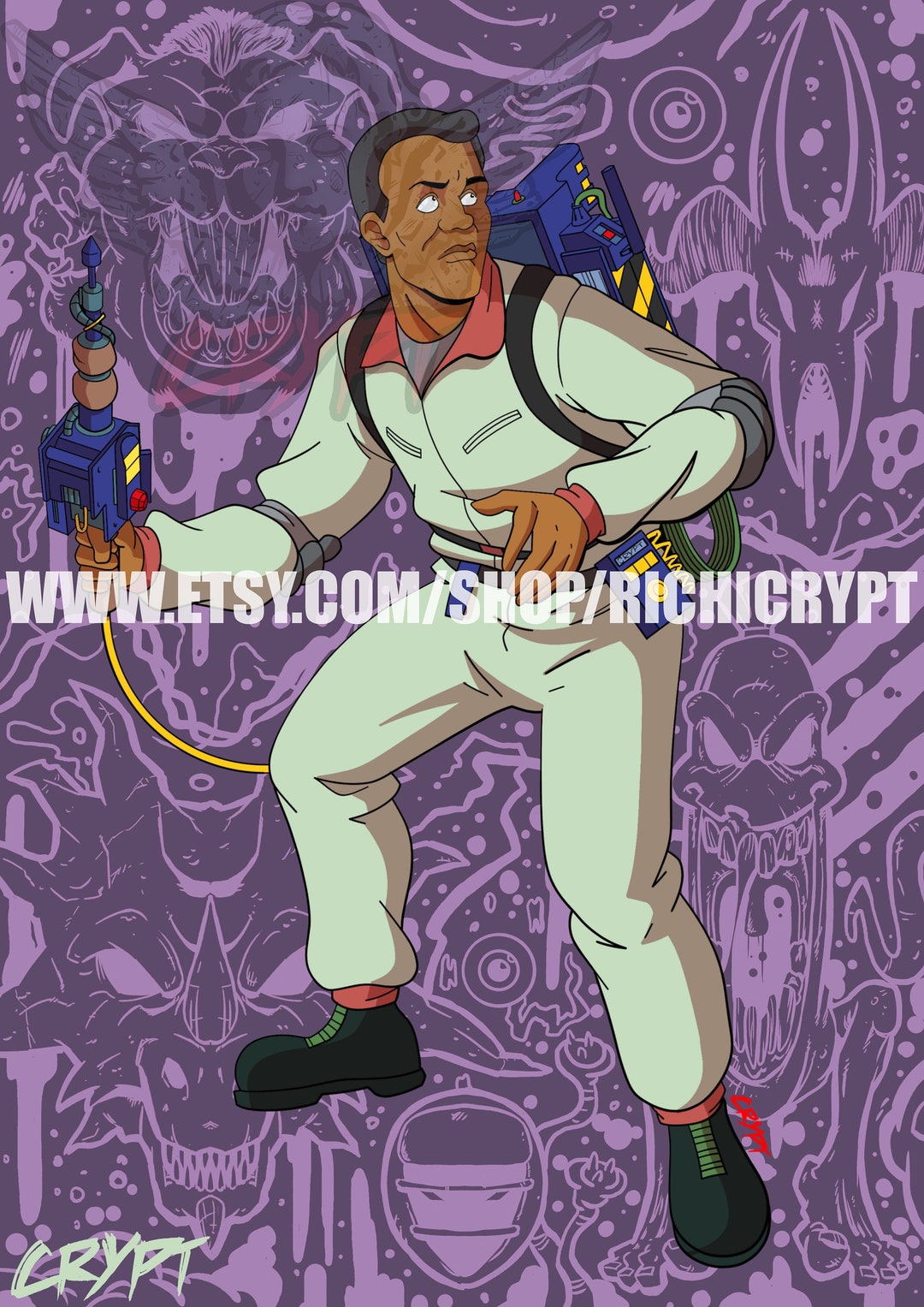 The Real Ghostbusters Winston Zeddemore Buster Pinup Print - Etsy