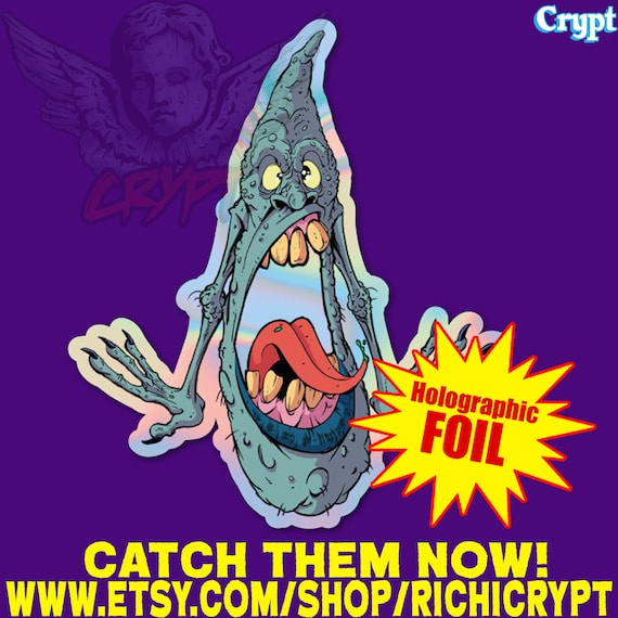 The Real Ghostbusters Moon Ghost Holographic Vinyl Sticker | Etsy