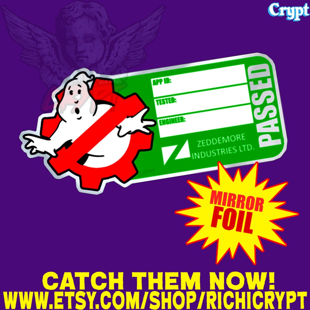 Ghostbusters Engineering Division: P.A.T Passed Mirror Foil Sticker. - Etsy