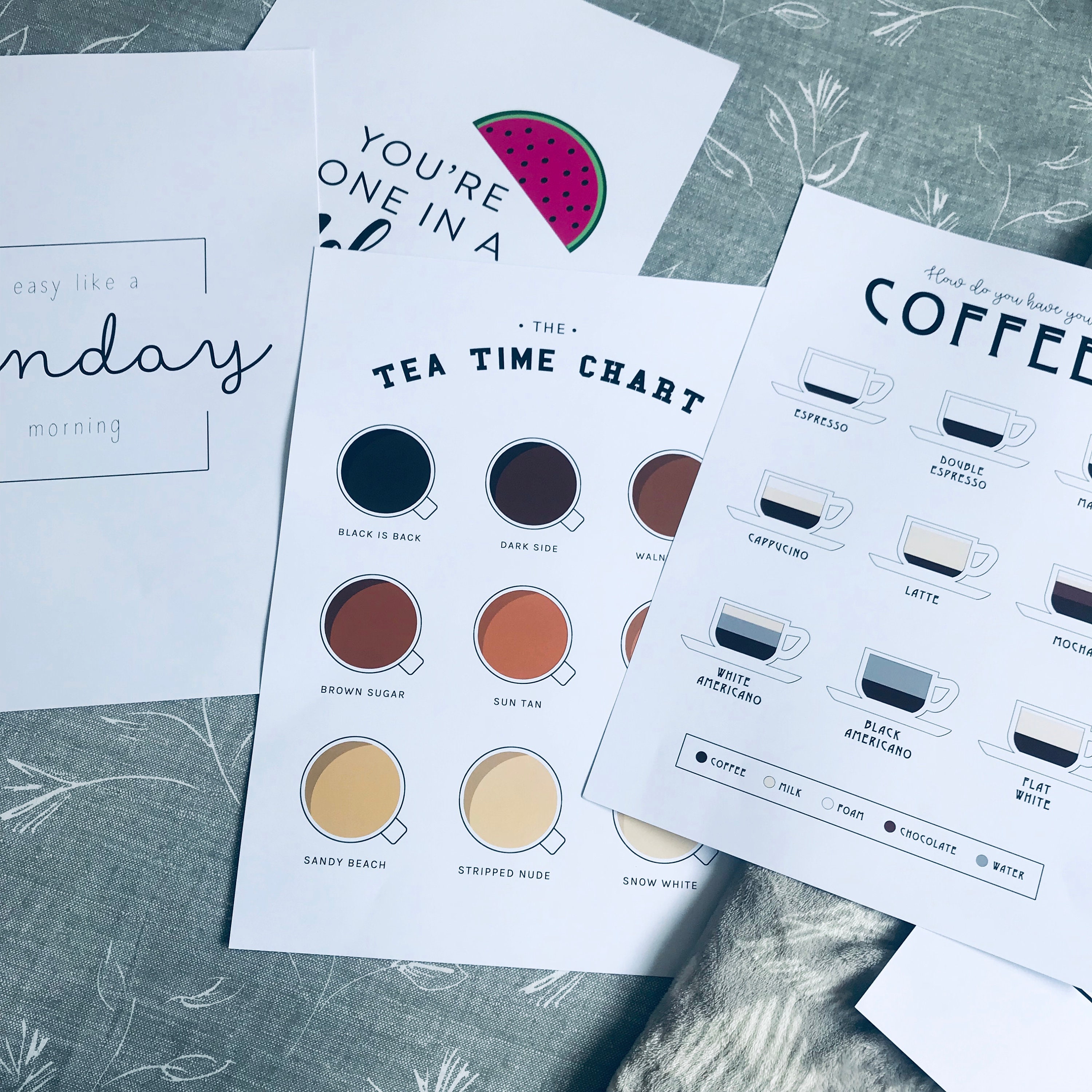 DOWNLOADABLE Tea Time Chart Art Print Poster, Print at Home - Etsy ...