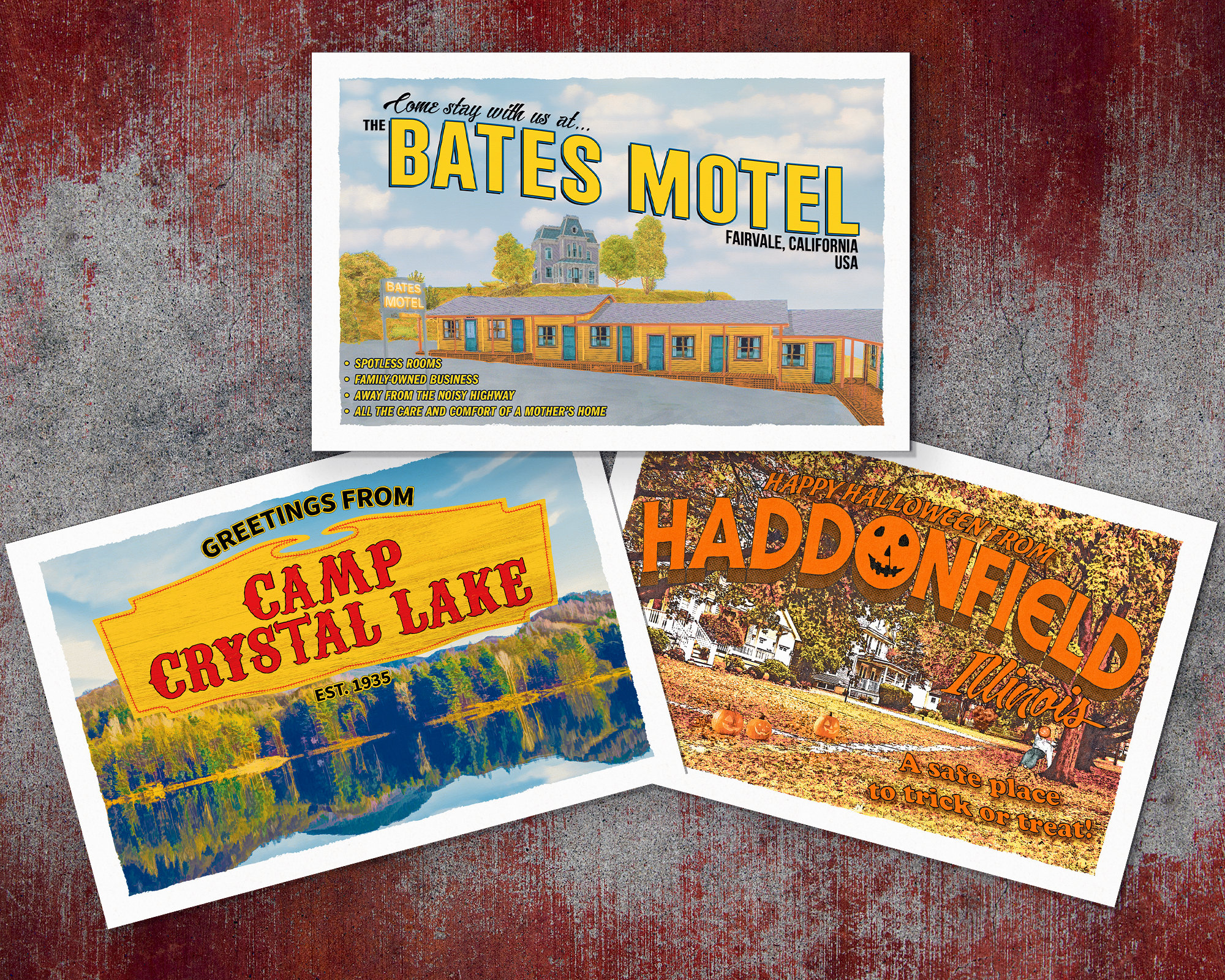 3 Postcards: Haddonfield Halloween 1978 Camp Crystal Lake - Etsy