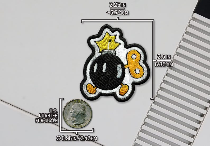 Super Mario Bros Bob-omb Patch Embroidered Nintendo Switch NES Toad ...