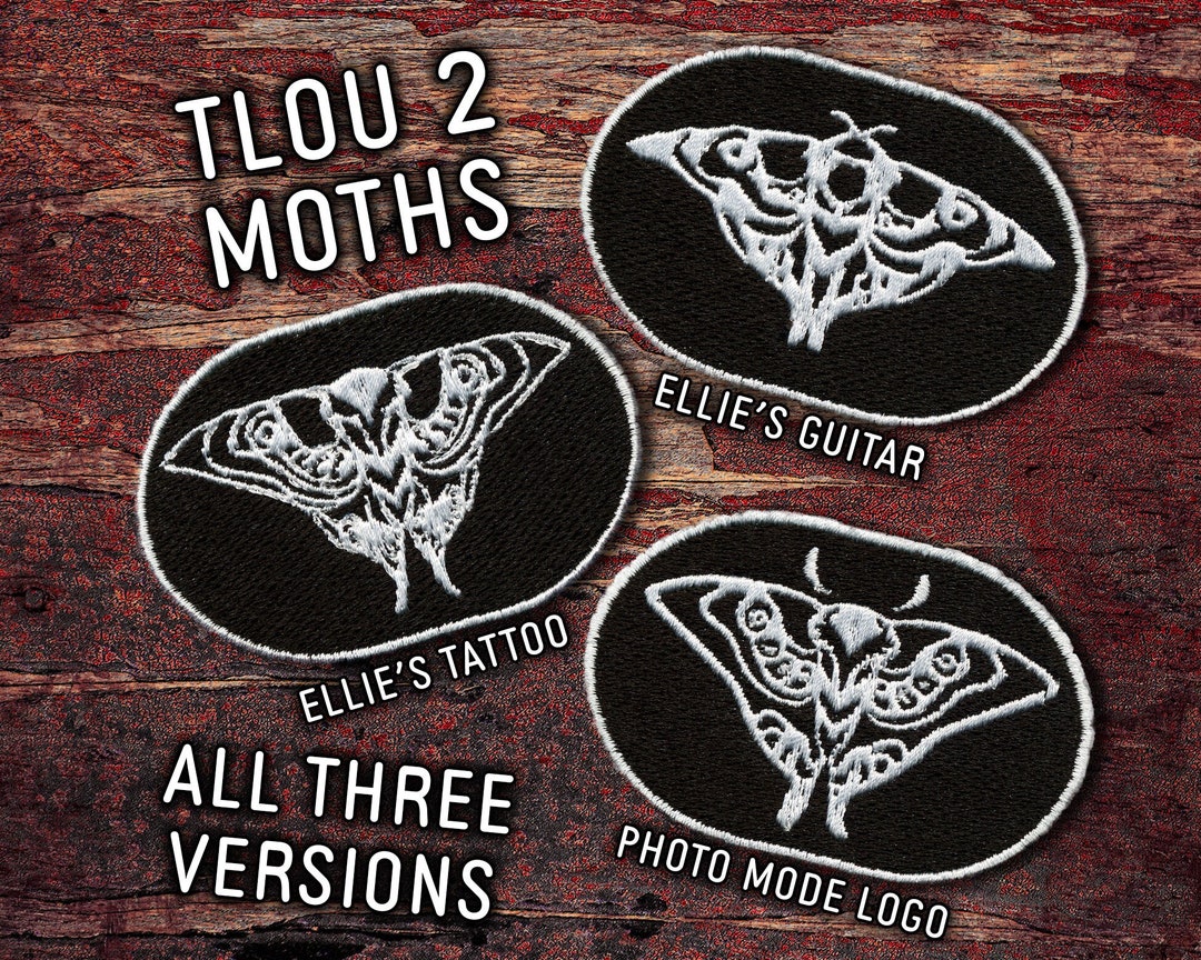 The Last of Us Moth Patches - Embroidered Moth Patch Ellie's Guitar ...