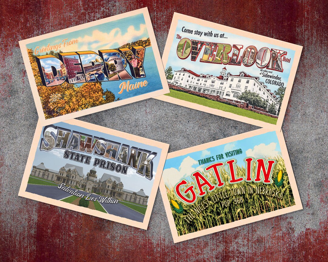 4 Stephen King Postcards IT Pennywise the Shining Overlook Hotel ...