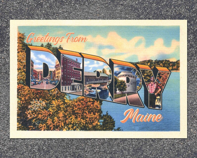 Derry Maine Postcard Stephen King IT Collectible Book Lover - Etsy