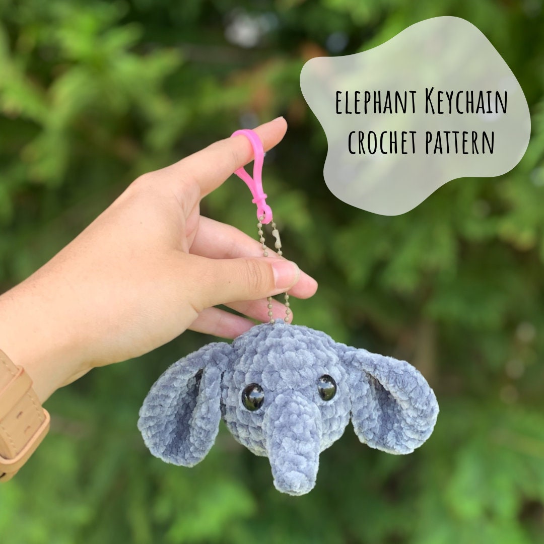 Crochet Pattern | Elephant Keychain Pattern | Crochet Elephant Keychain ...