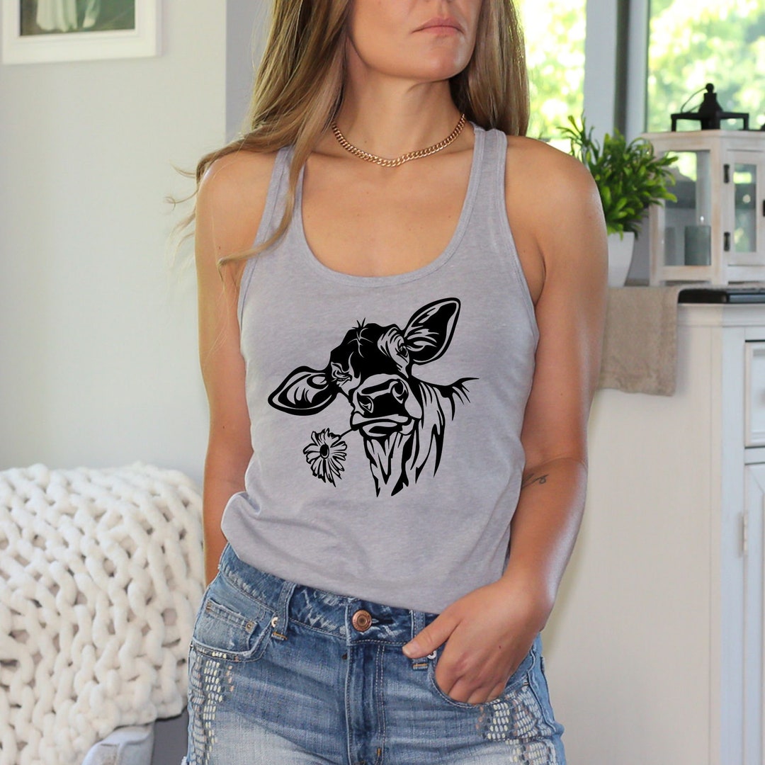 Cute Cow Tank Top © Cowgirl Shirt, Tank Top for Women, Farm Life, Cow ...