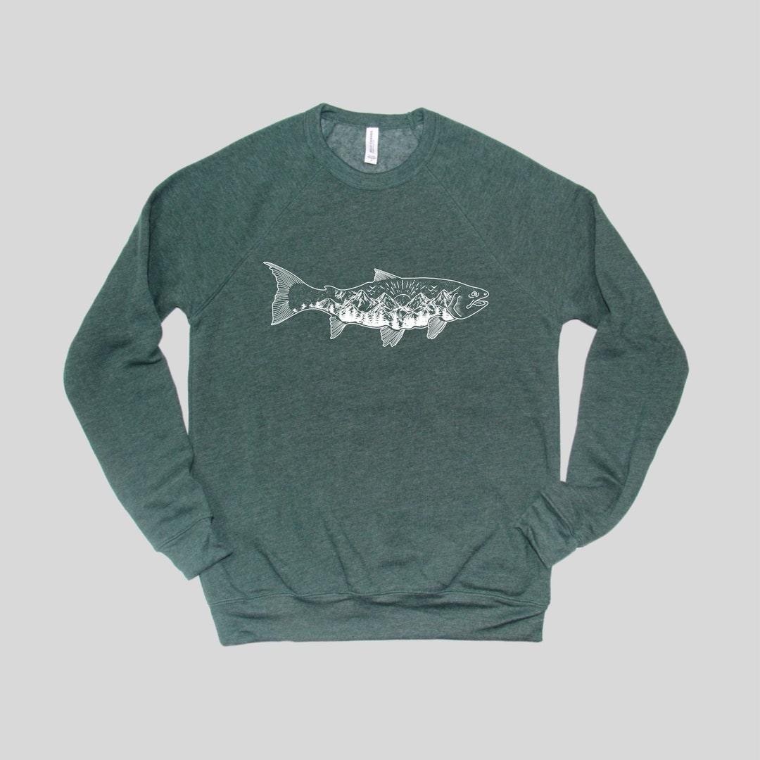 Fish Sweatshirt, Fishing Crewneck, Sweatshirt for Men, Sweatshirt for ...
