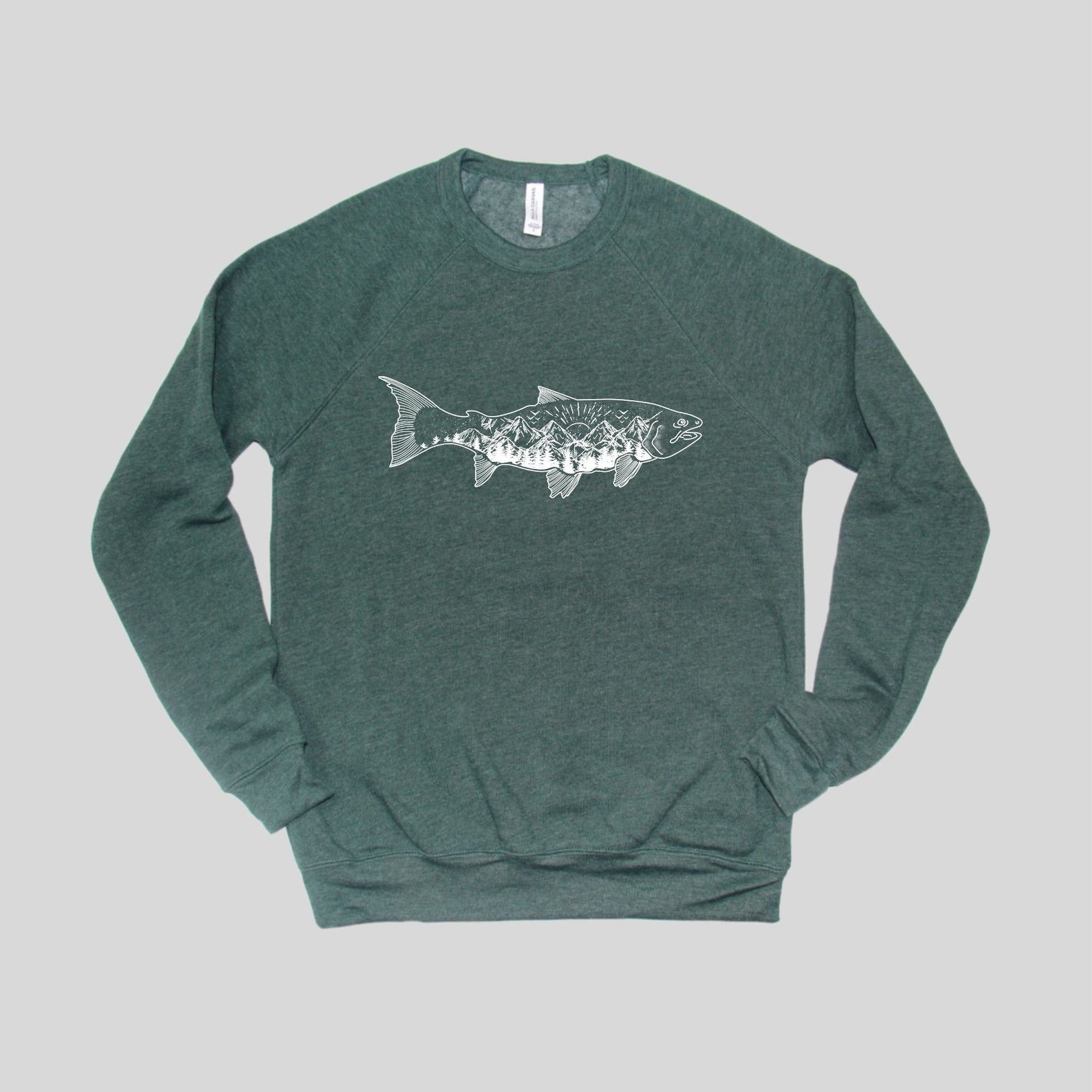Fish Sweatshirt Fishing Crewneck Sweatshirt for Men - Etsy