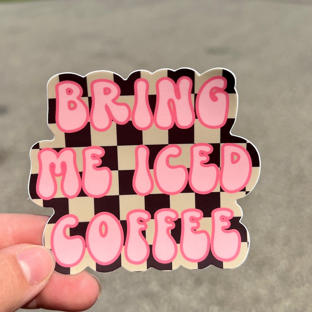 Iced Coffee Sticker – Retro Coffee Decal | Weatherproof Vinyl Decal for ...