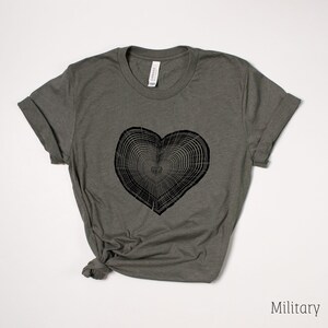 Tree Trunk Heart Shirt, Forest Nature T Shirt, Camping Shirt, Mountains ...