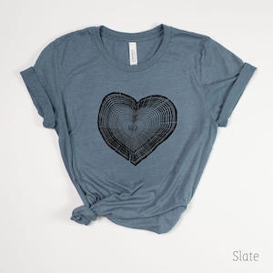 Tree Trunk Heart Shirt, Forest Nature T Shirt, Camping Shirt, Mountains ...