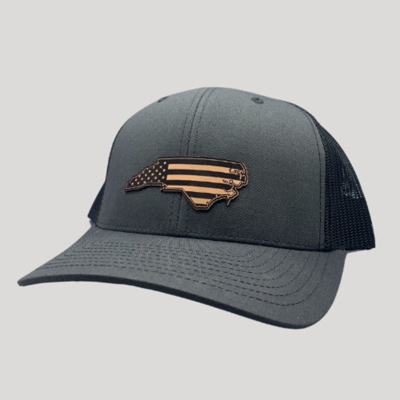 North Carolina Flag Hat North Carolina Snapback Hat Leather | Etsy