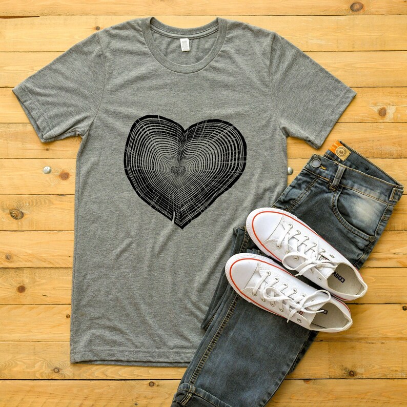 Tree Trunk Heart Shirt Forest Nature T Shirt Camping Shirt | Etsy