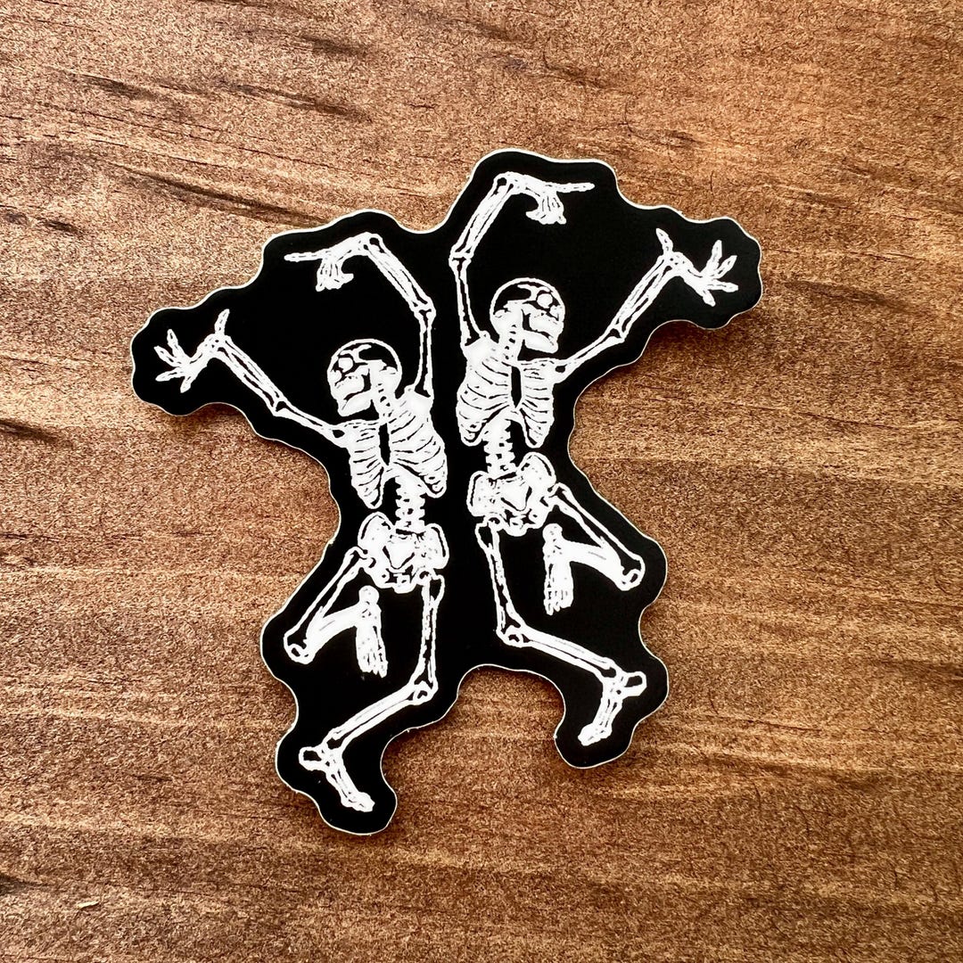 Skeleton Dancing Sticker - Funny Bumper Sticker | Weatherproof Vinyl ...