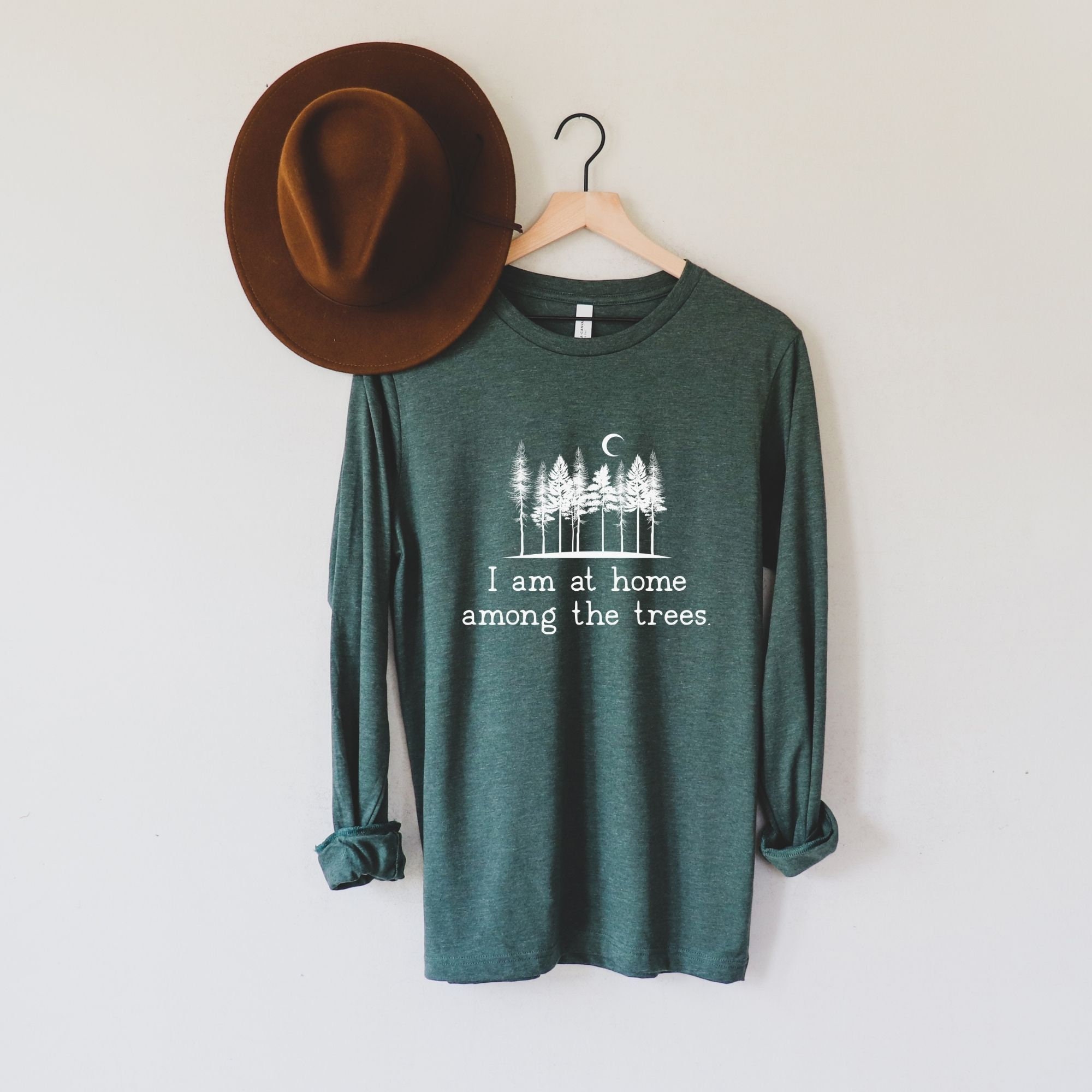Pine Tree Long Sleeve Shirt Forest Shirt Camping Shirt - Etsy