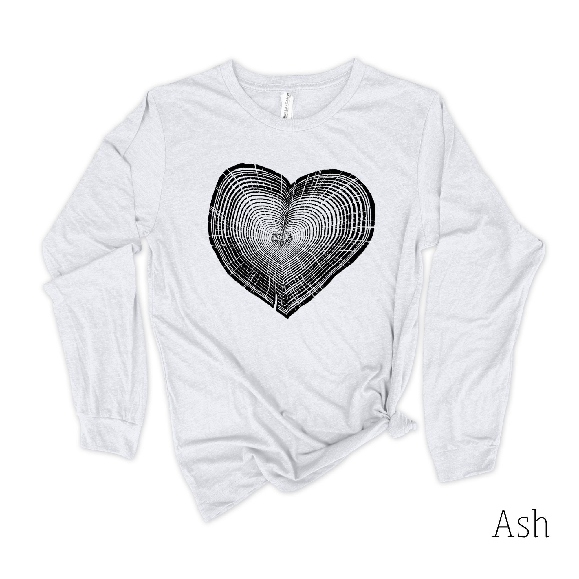 Tree Trunk Heart Long Sleeve Shirt Forest Nature Camping - Etsy