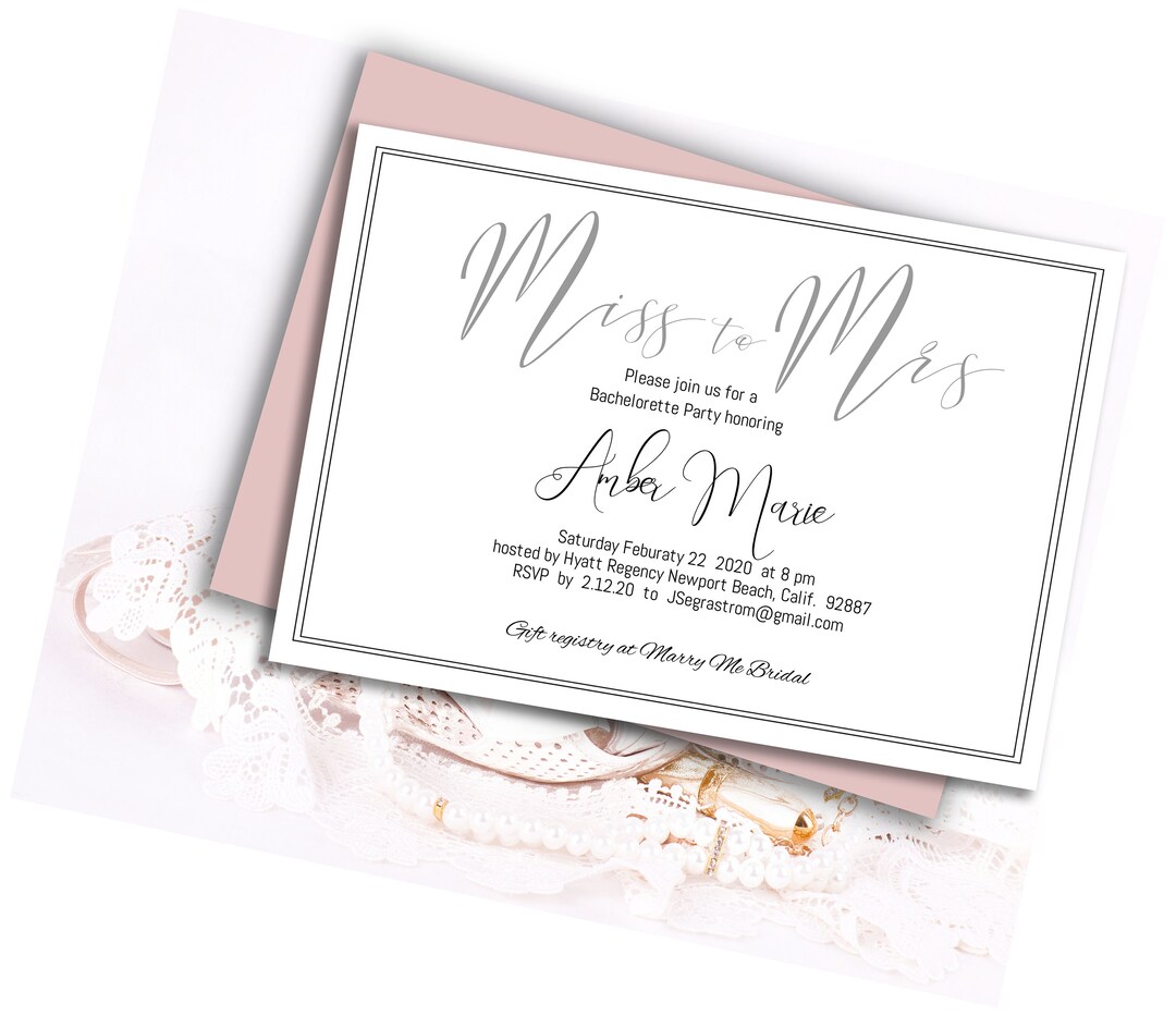 Editable Miss to Mrs BACHELORETTE PARTY Invite, Fully Editable Digital ...