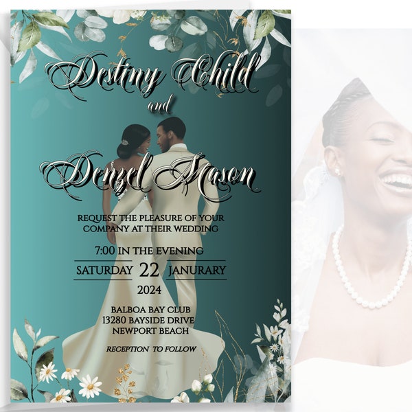 African American Wedding Invitation - Etsy