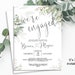 Editable we're Engaged Party Invitation, Boho Eucalyptus Greenery ...