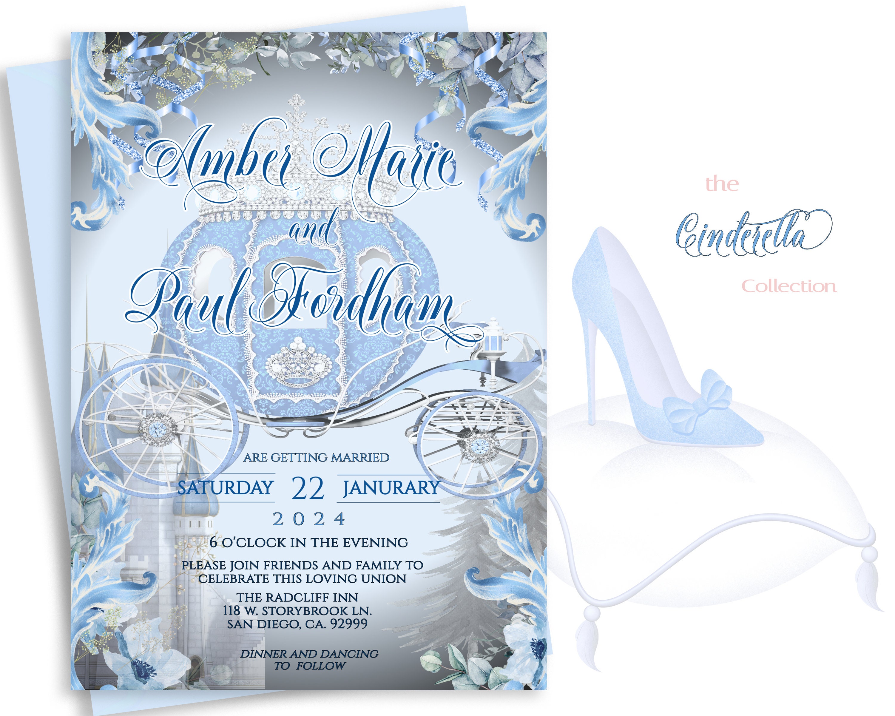 Cinderella Wedding Theme Invitations