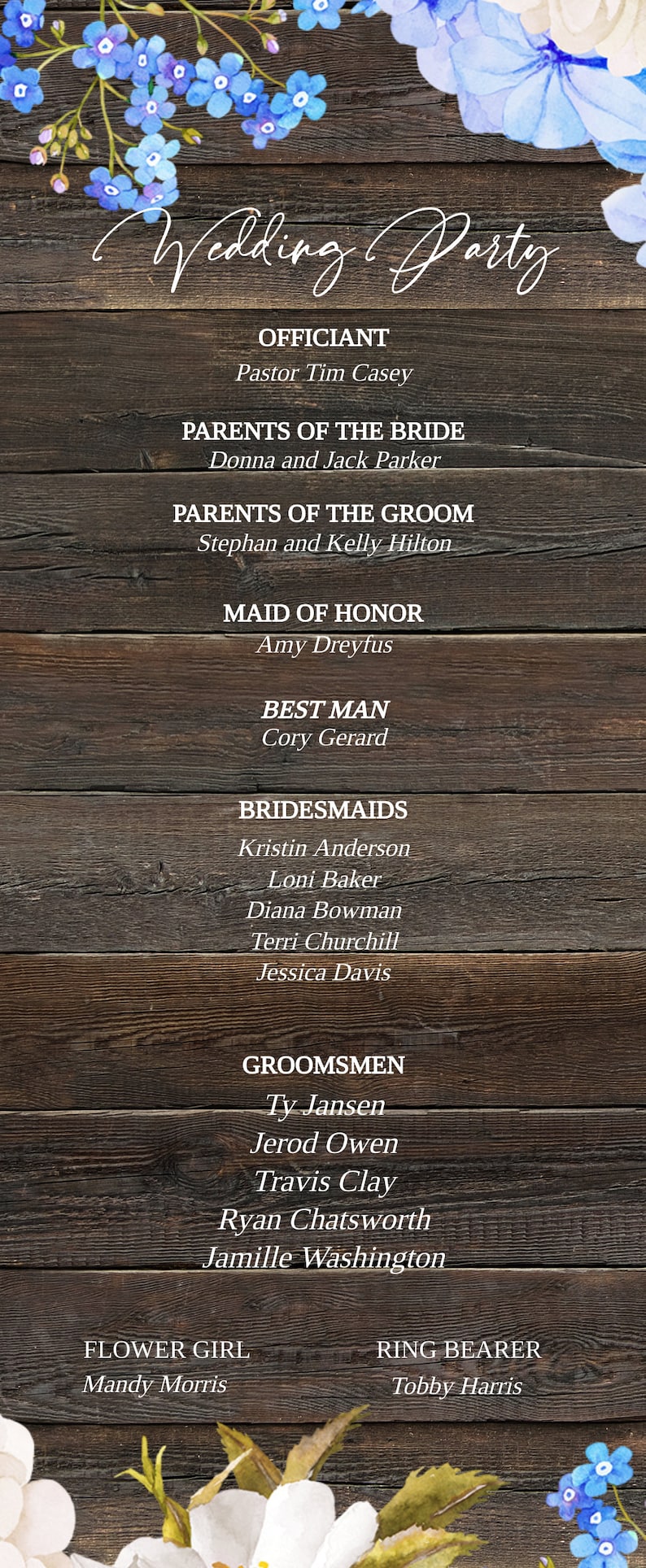 Editable Wedding PROGRAM CARD, Diy Print, Edit Wedding Template ...