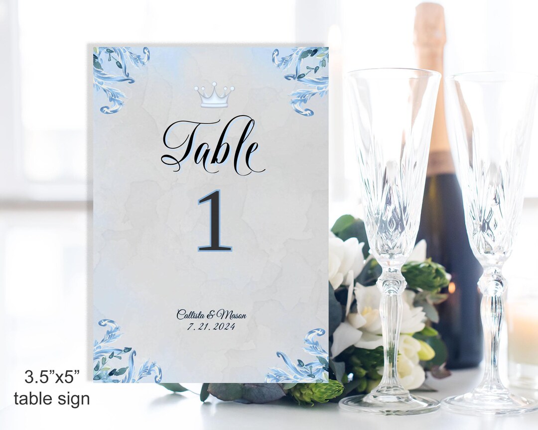 TABLE NUMBER Sign, Cinderella Theme Wedding, Quinceanera, Sweet 16, 3.5 ...