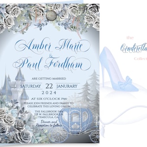Editable WEDDING INVITATION, Cinderella Theme Wedding Invitation ...
