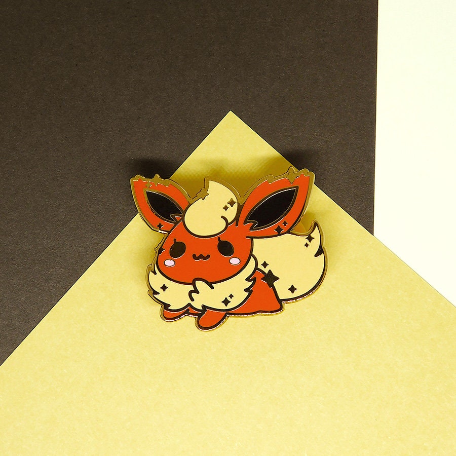 Squishy Flareon Hard Enamel Pin Pocket Monster Hard Enamel | Etsy