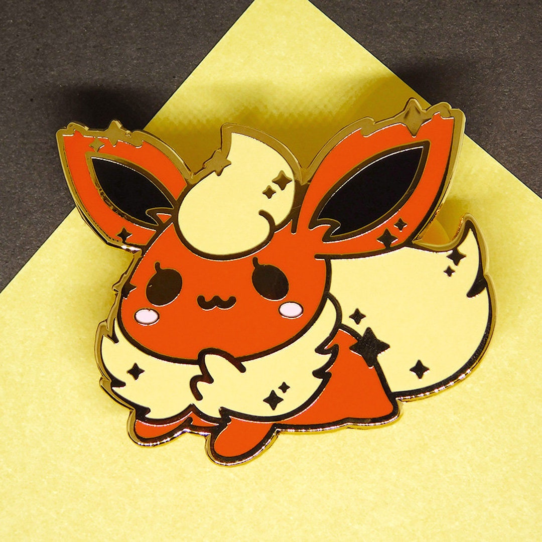 Squishy Flareon Hard Enamel Pin Pocket Monster Hard Enamel - Etsy
