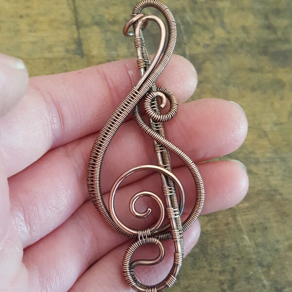 Treble Clef Pendant - Etsy