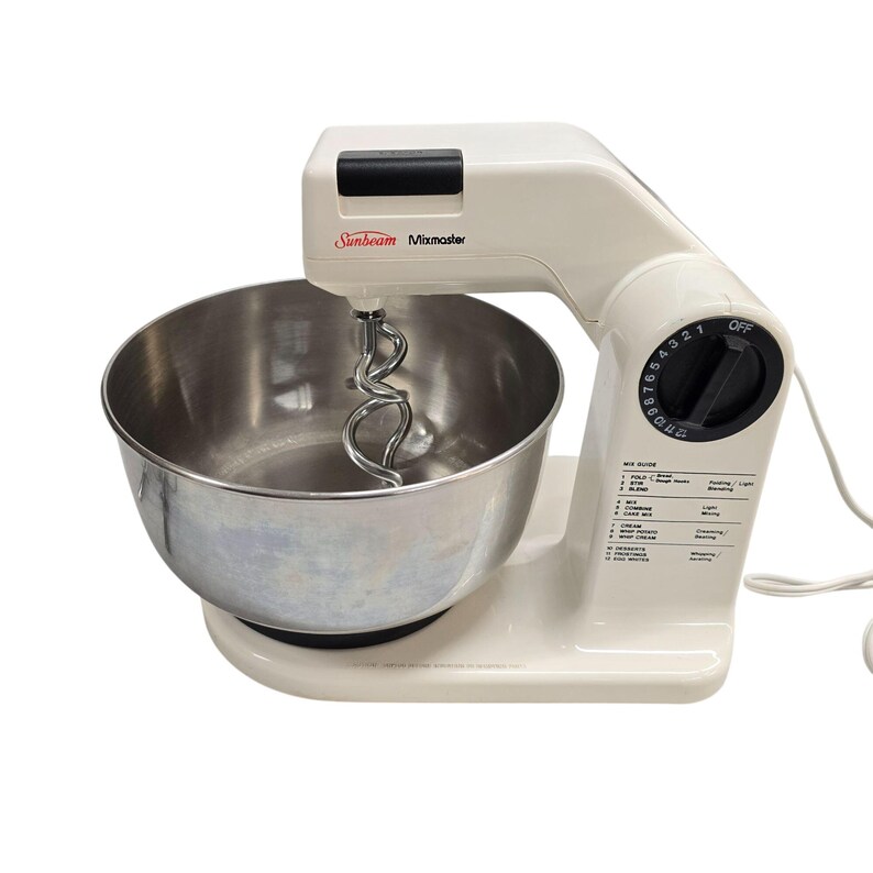 Sunbeam Mixmaster Stand Mixer White Stainless Large Bowl - Etsy