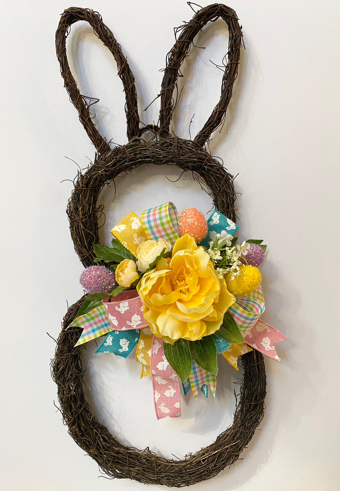 Twig Bunny Wreath, Easter Bunny Wreath, Bunny Shape Wreath - Etsy