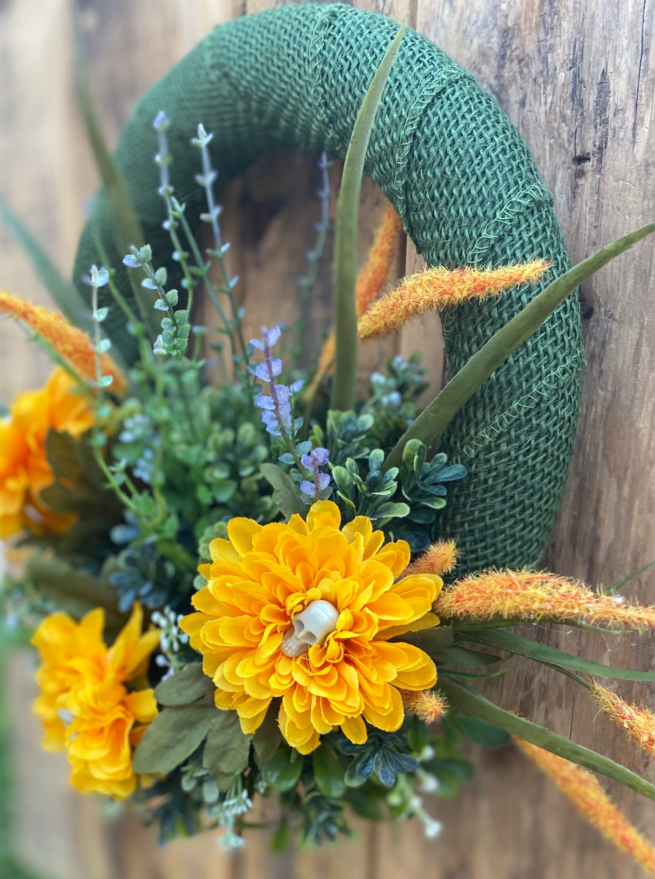 Día De Los Muertos Wreath, Day of the Dead Wreath, Mini Wreath, Ofrenda ...